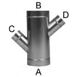 45º Double Cross Branch Tee on Taper – DCBTTAP45 – Air Handling Systems