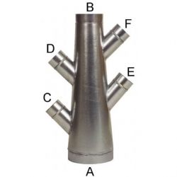 45º Double Branch Tee on Taper – DBTTAP45 – Air Handling Systems